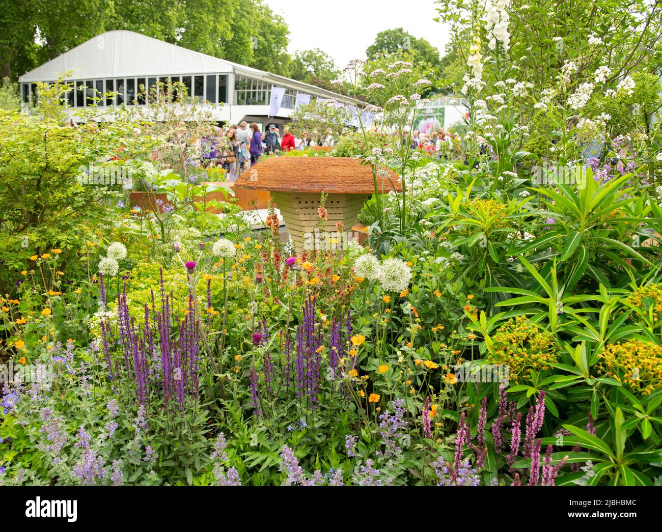 A view of the RHS Garden and visitors in the surrounding grounds of the ...