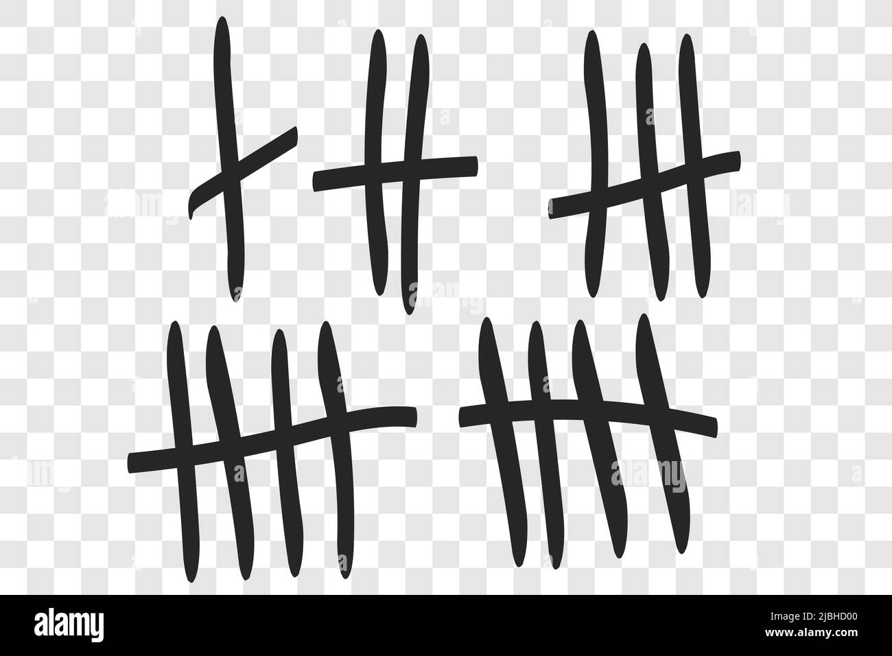 Tally mark count Prison wall sticks lines counter Vector illustration ...