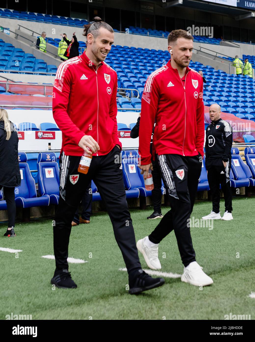 CARDIFF, WALES - 05 JUNE 2022: Wales' Gareth Bale and Wales' Aaron ...