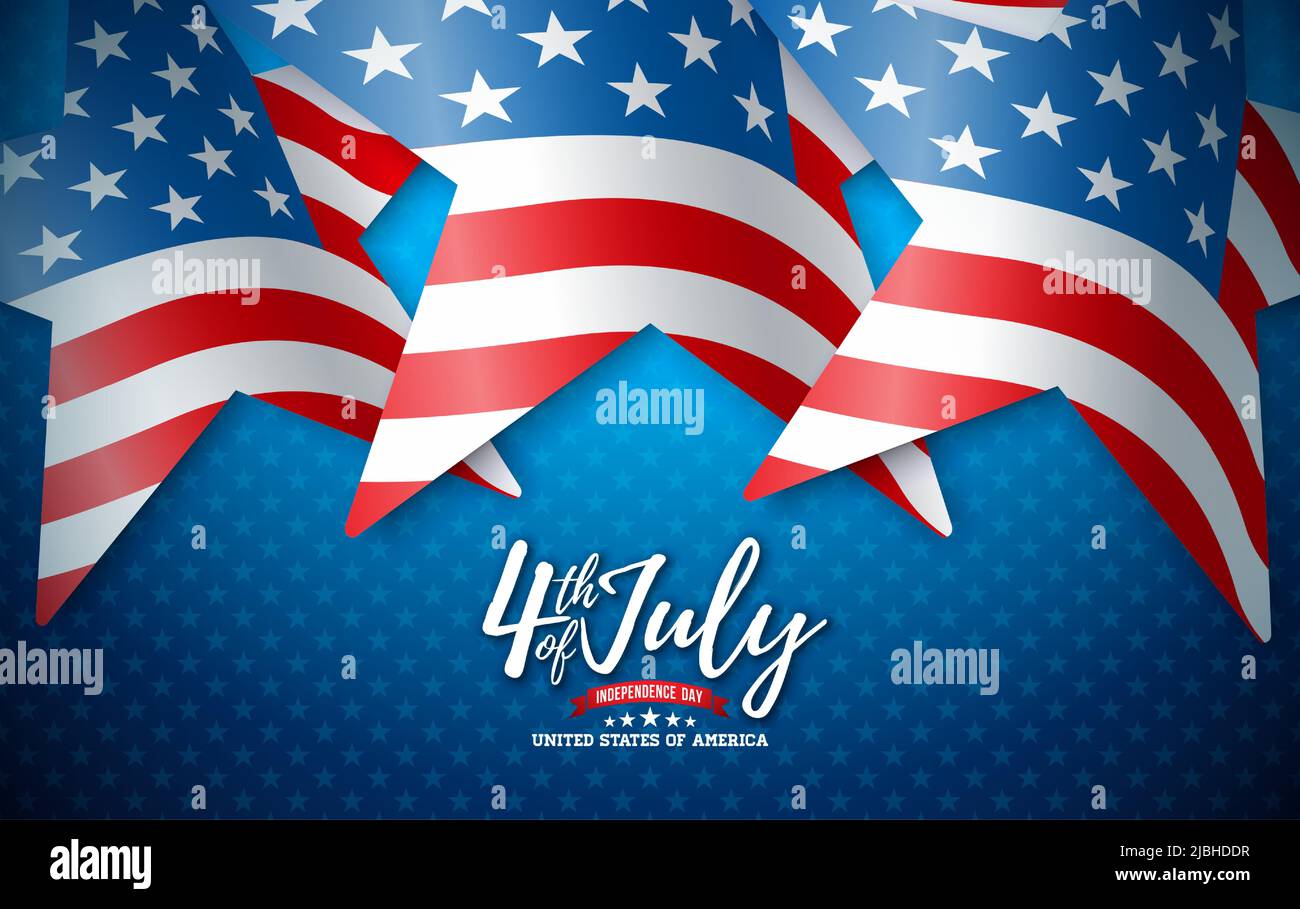 4th of July Independence Day of the USA Vector Illustration wth ...