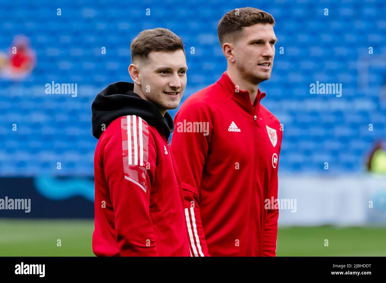 CARDIFF, WALES - 05 JUNE 2022: Wales' David Brooks and Wales' Chris ...