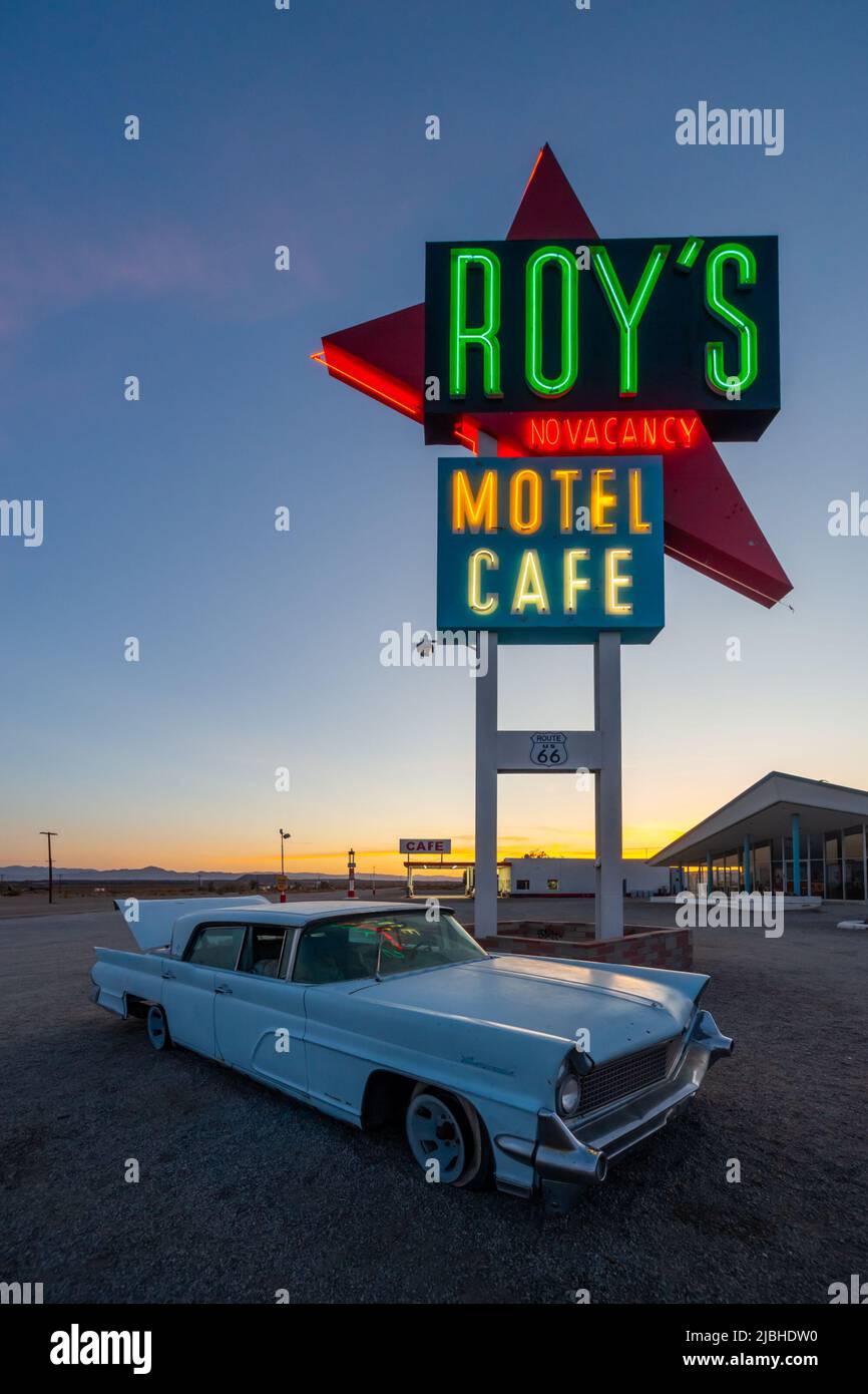 Route 66 wrecked car sign hi-res stock photography and images - Alamy