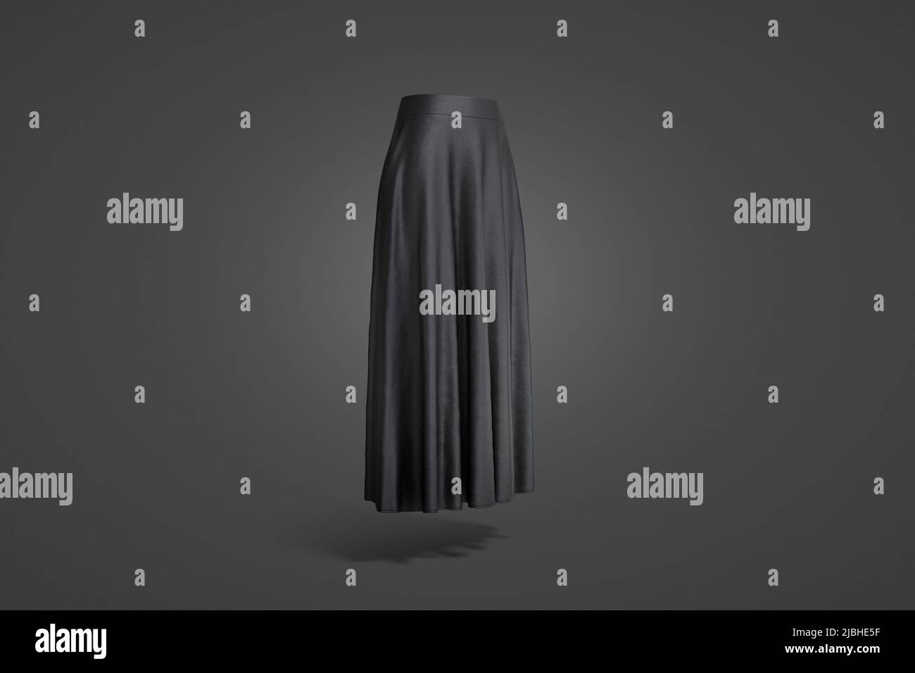 Blank black women maxi skirt mockup, dark background Stock Photo - Alamy