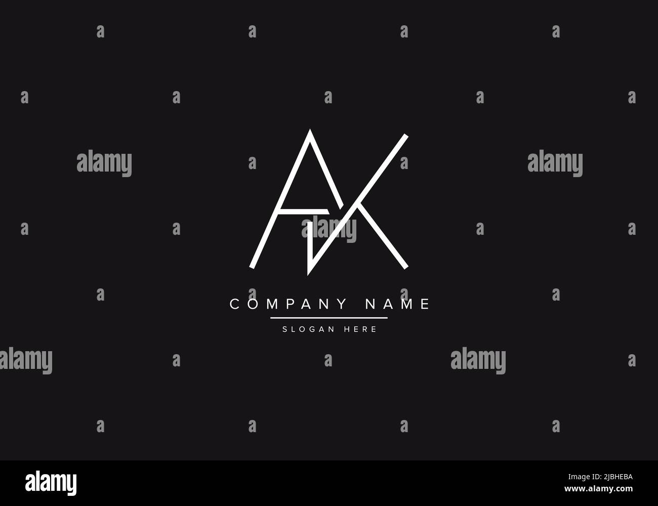 Alphabet letter AK logo design icon art line Stock Vector Image & Art ...