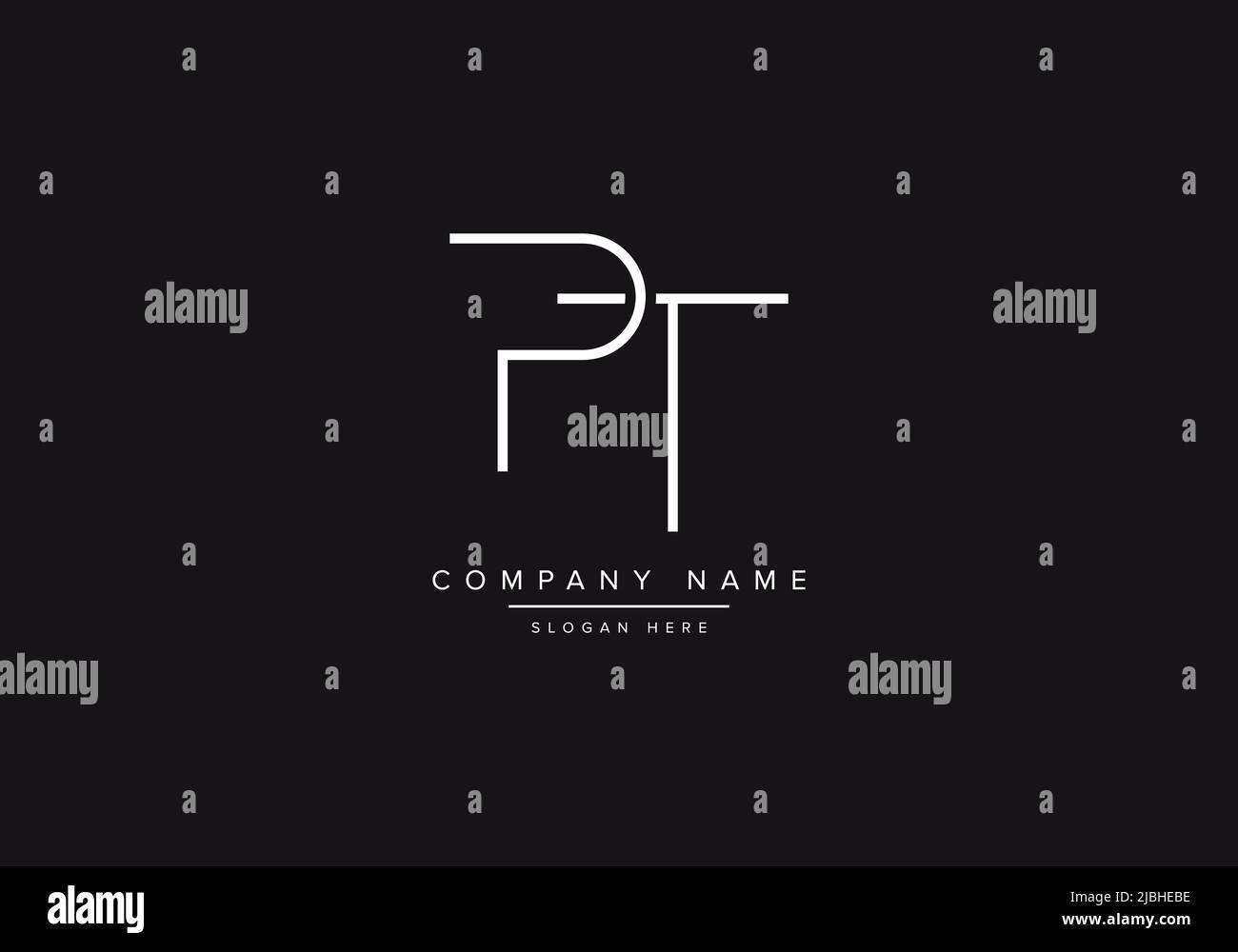 Alphabet letter PT logo design icon art line Stock Vector Image & Art ...