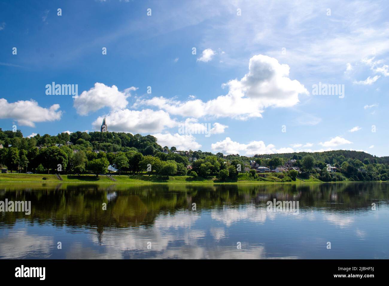 Ferry across Nemunas, Memel river in Lithuania not working due to flood ...