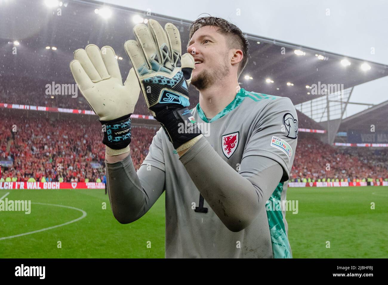 CARDIFF, WALES - 05 JUNE 2022: Wales' goalkeeper Wayne Hennessey ...