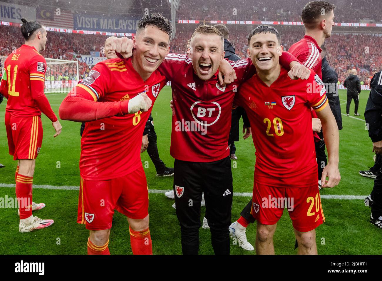 CARDIFF, WALES - 05 JUNE 2022: Wales' Harry Wilson, Wales' Joe Morrell ...