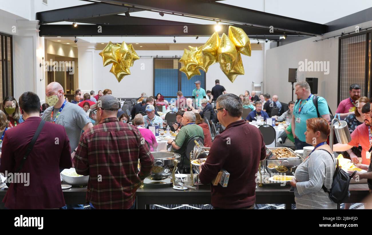 Dinner Party at the Hotel in a Convention Center Stock Photo - Alamy