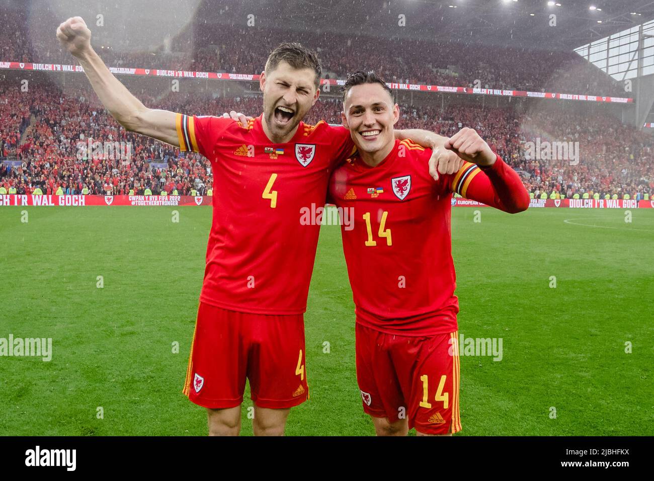 CARDIFF, WALES - 05 JUNE 2022: Wales' Ben Davies and Wales' Connor ...
