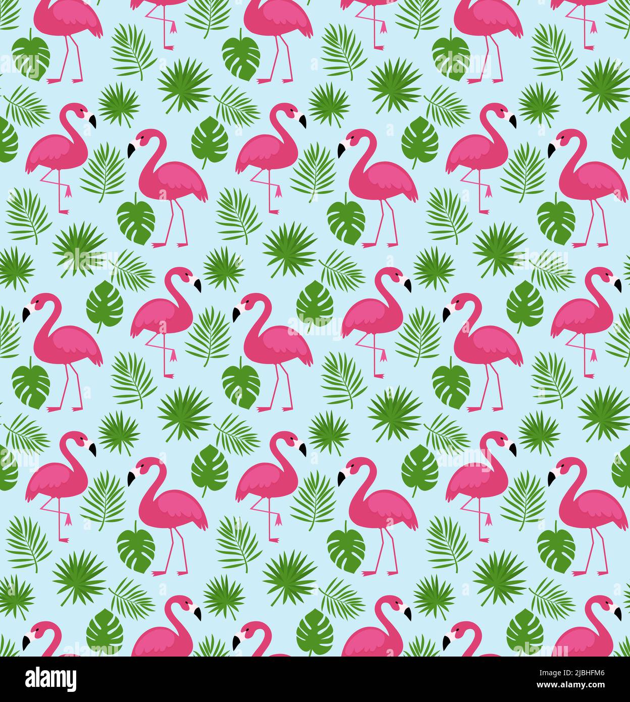Vector seamless pattern with pink flamingos. Texture design Eps 10 ...