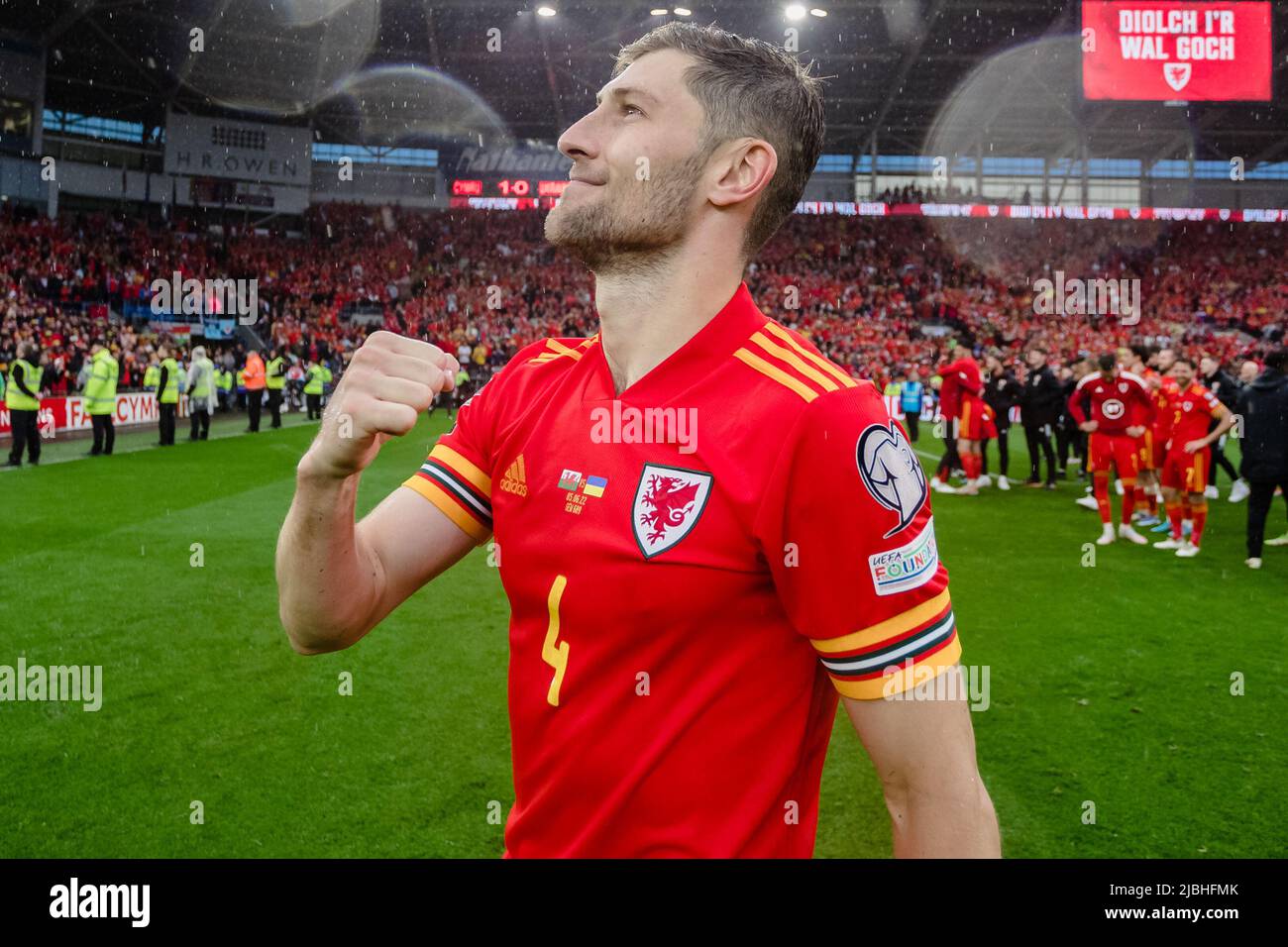 CARDIFF, WALES - 05 JUNE 2022: Wales' Ben Davies celebrates after ...