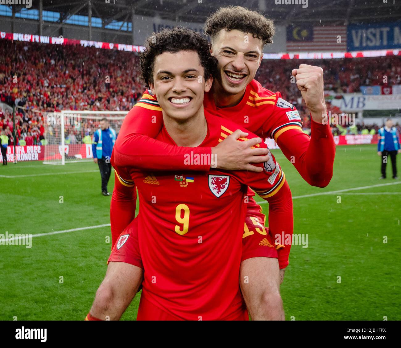 CARDIFF, WALES - 05 JUNE 2022: Wales' Ethan Ampadu and Wales' Brennan ...