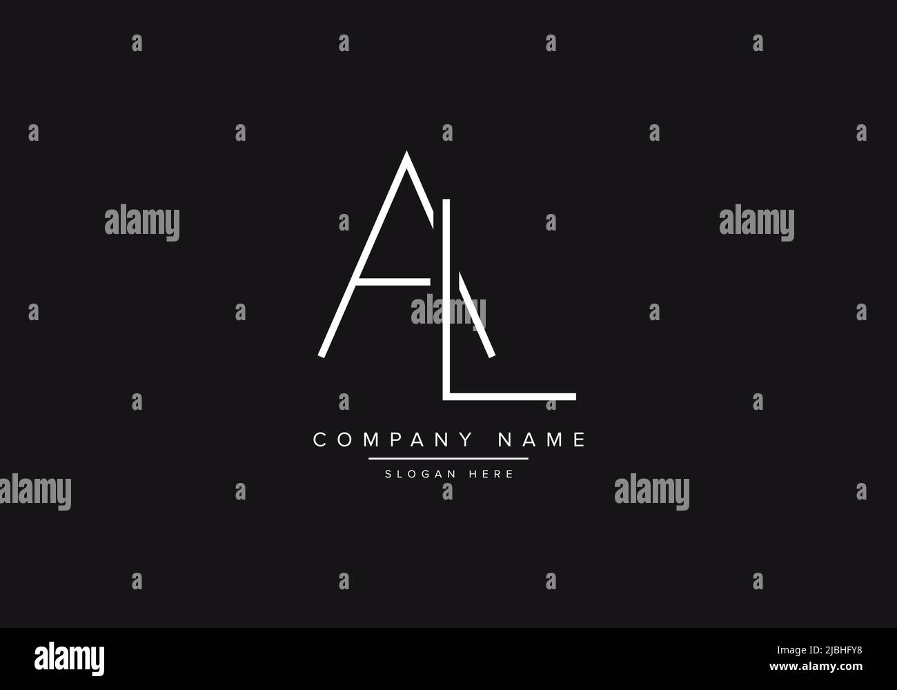 Initial AL alphabet line art logo design of vector Stock Vector Image ...