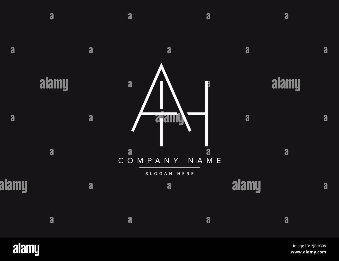 Initial AH alphabet line art logo design of vector Stock Vector Image ...