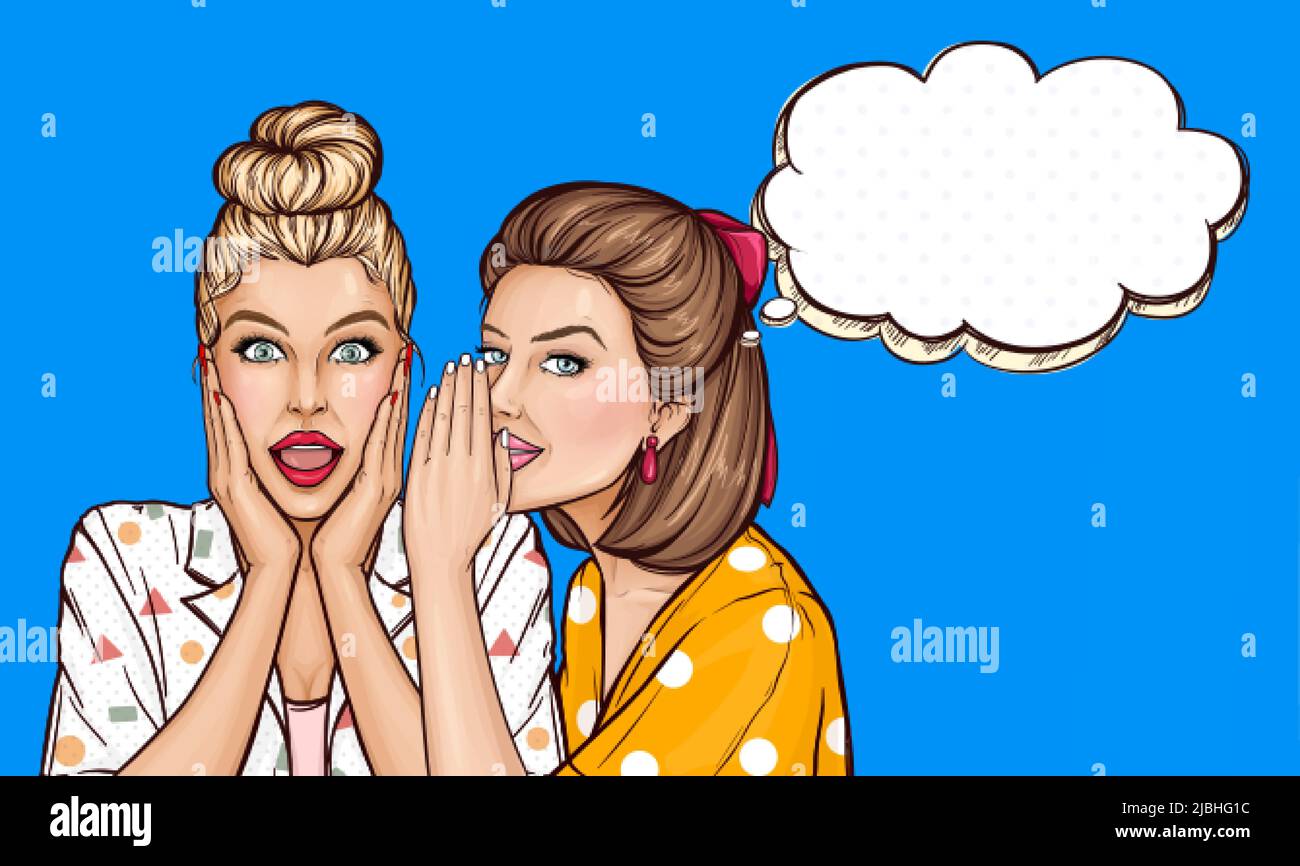 Cartoon Girl Talking To Friends