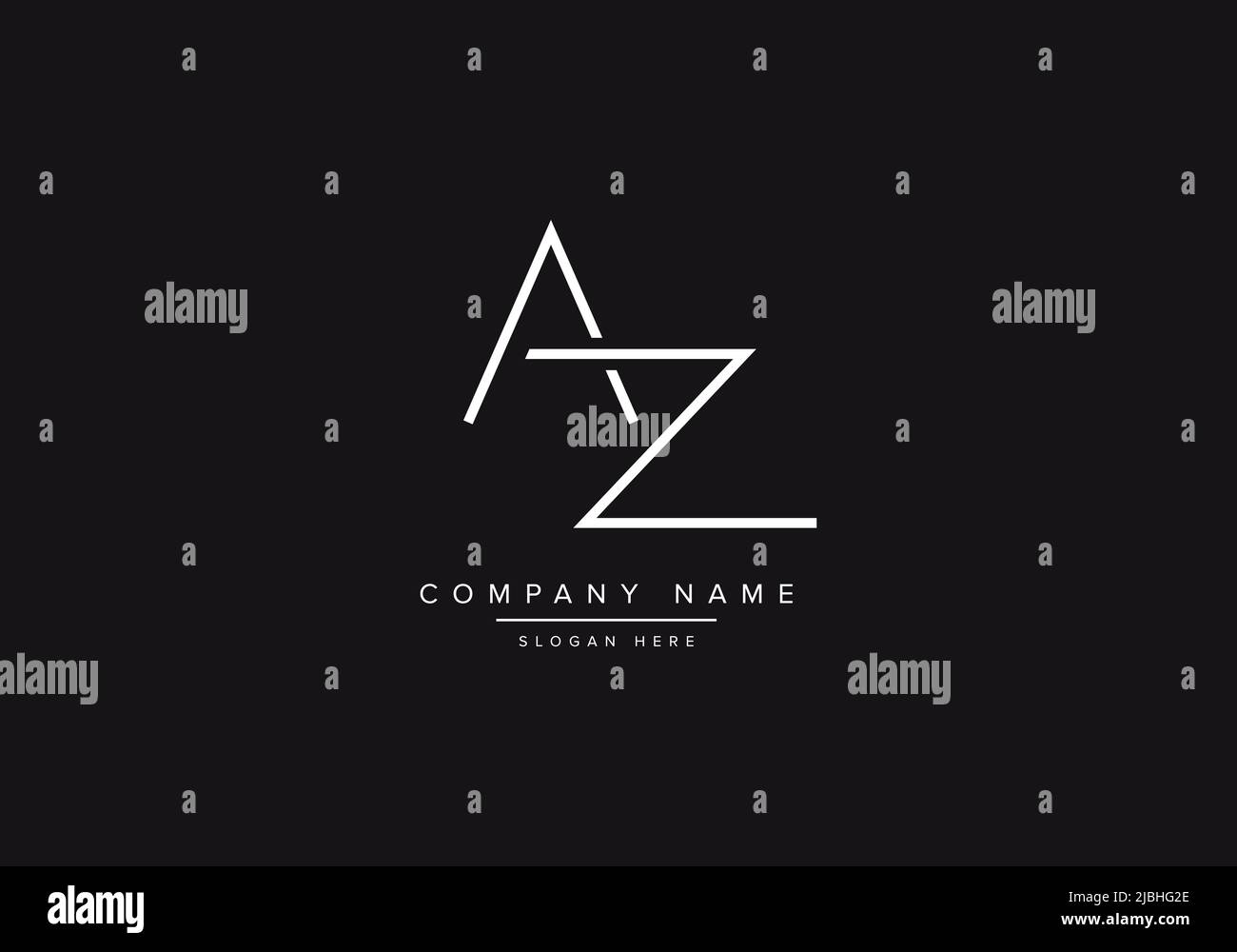 Initial AZ alphabet line art logo design of vector Stock Vector Image ...