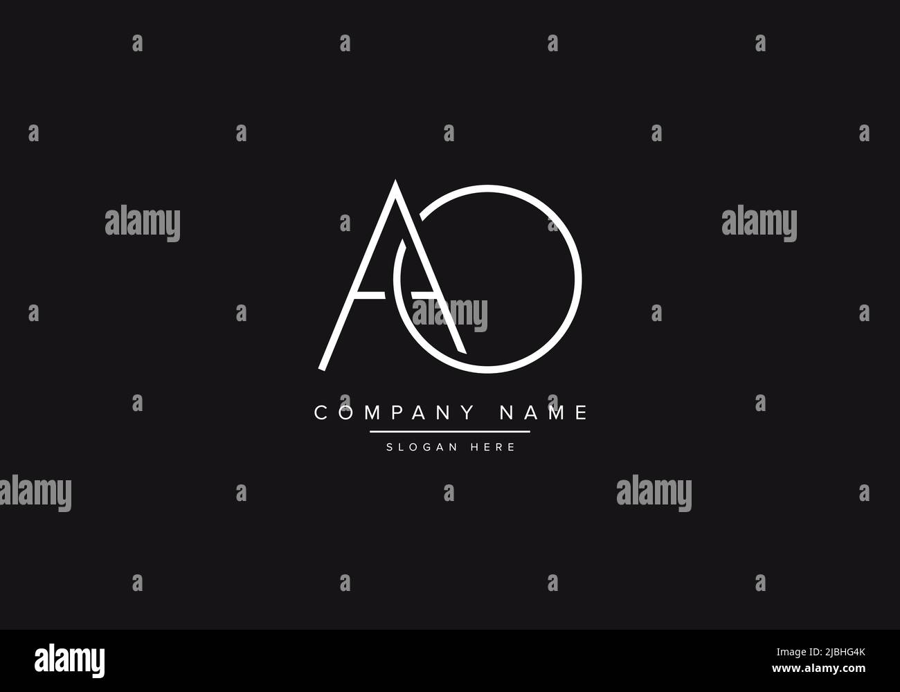 Initial AO alphabet line art logo design of vector Stock Vector Image ...