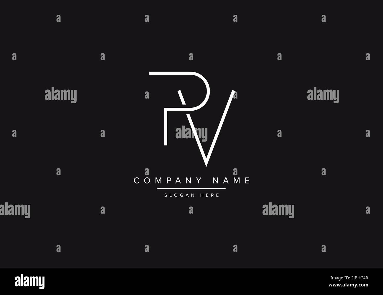 Initial PV alphabet line art logo design of vector Stock Vector Image ...