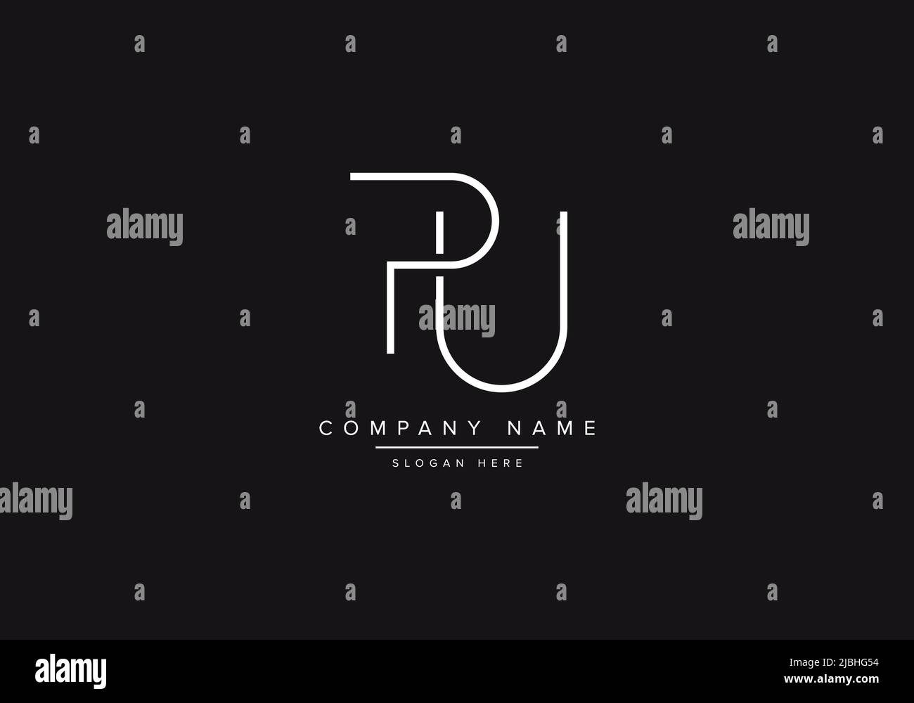 Initial PU alphabet line art logo design of vector Stock Vector Image ...