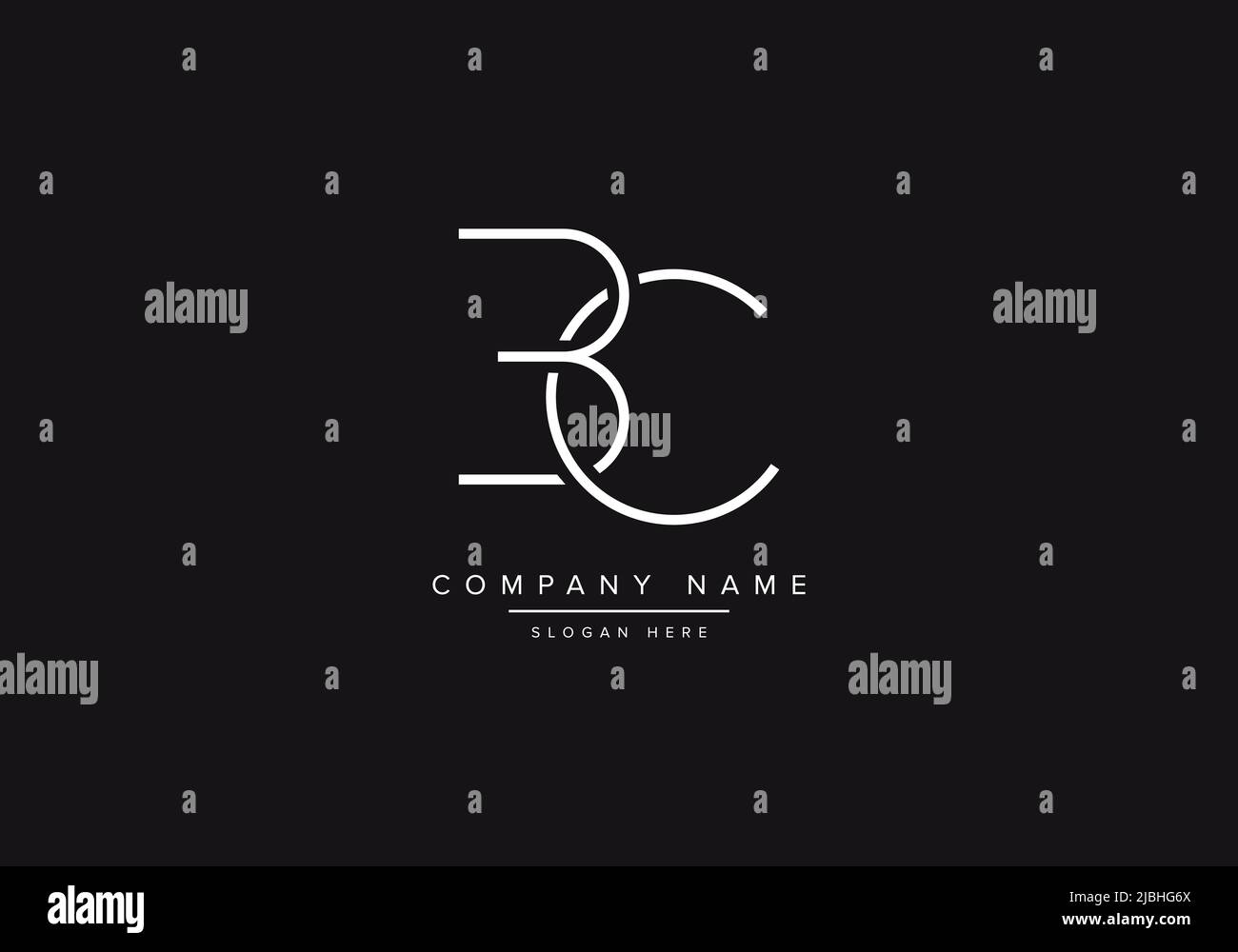 Initial BC alphabet line art logo design of vector Stock Vector Image ...