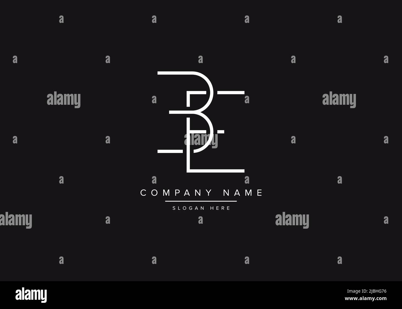 Initial BE alphabet line art logo design of vector Stock Vector Image ...
