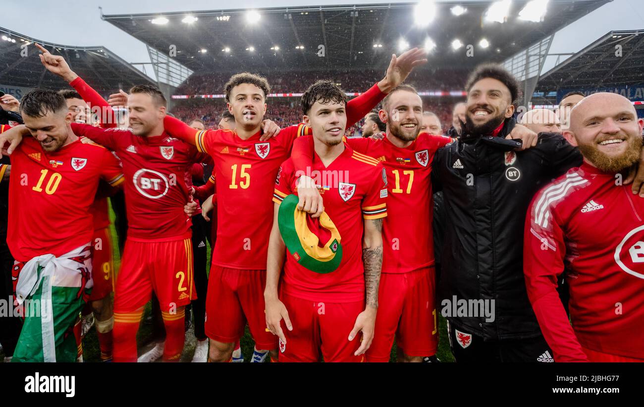 CARDIFF, WALES - 05 JUNE 2022: Wales' Aaron Ramsey, Wales' Chris Gunter ...