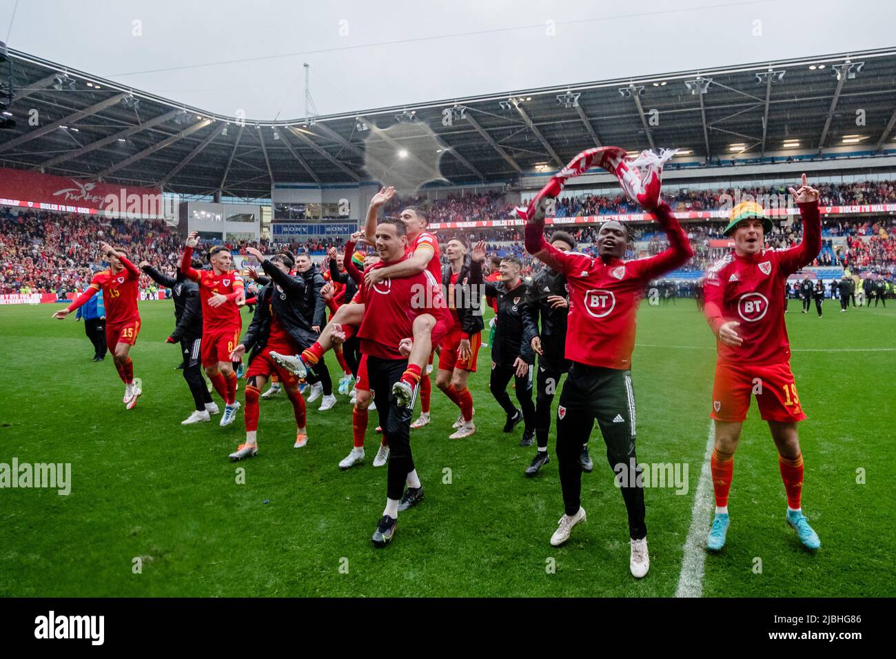 CARDIFF, WALES - 05 JUNE 2022: Wales' Rabbi Matondo, Wales' goalkeeper ...