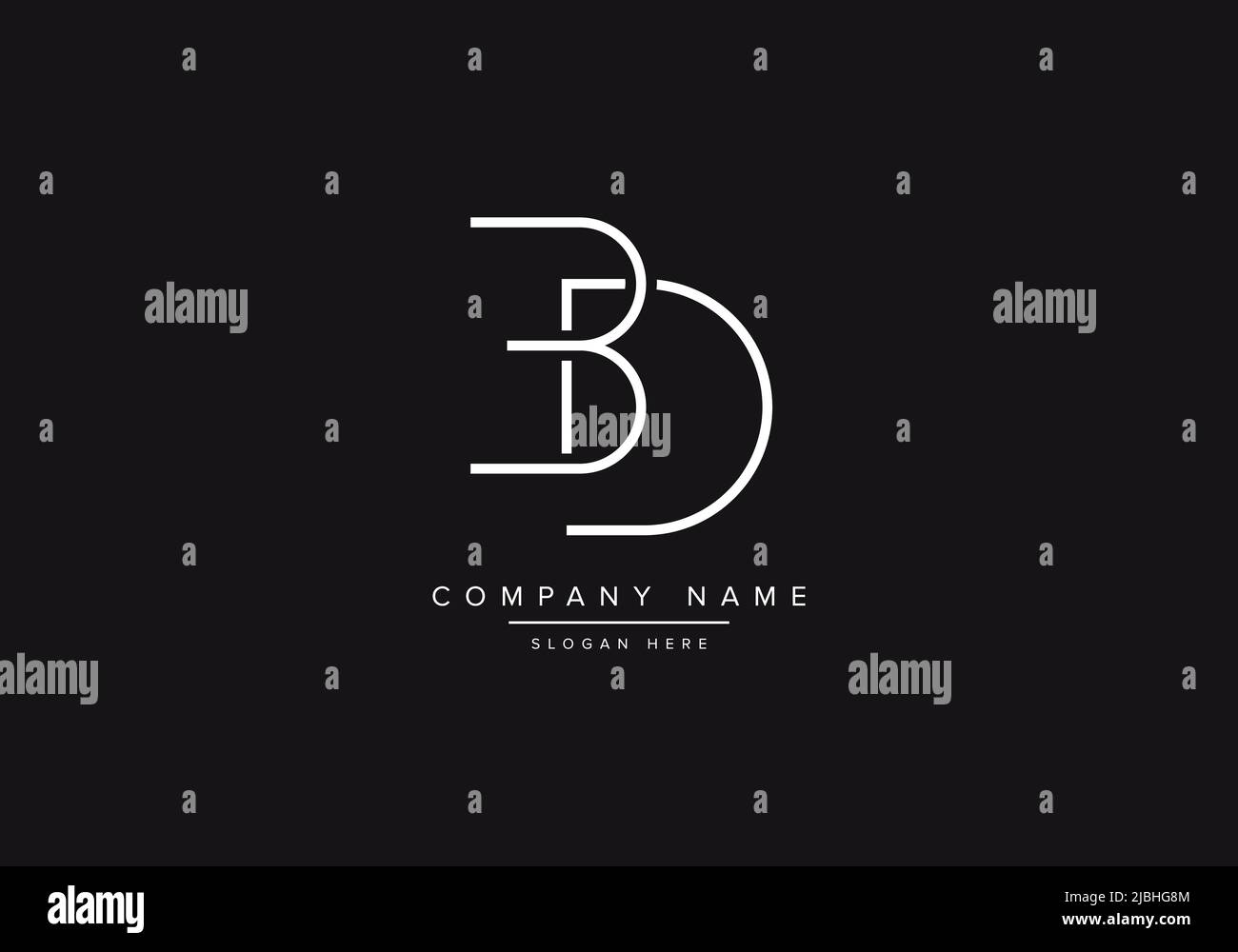 Initial BD alphabet line art logo design of vector Stock Vector Image ...