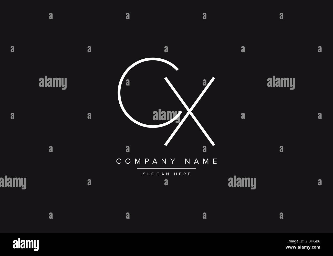 Initial CX alphabet line art logo design of vector Stock Vector Image ...