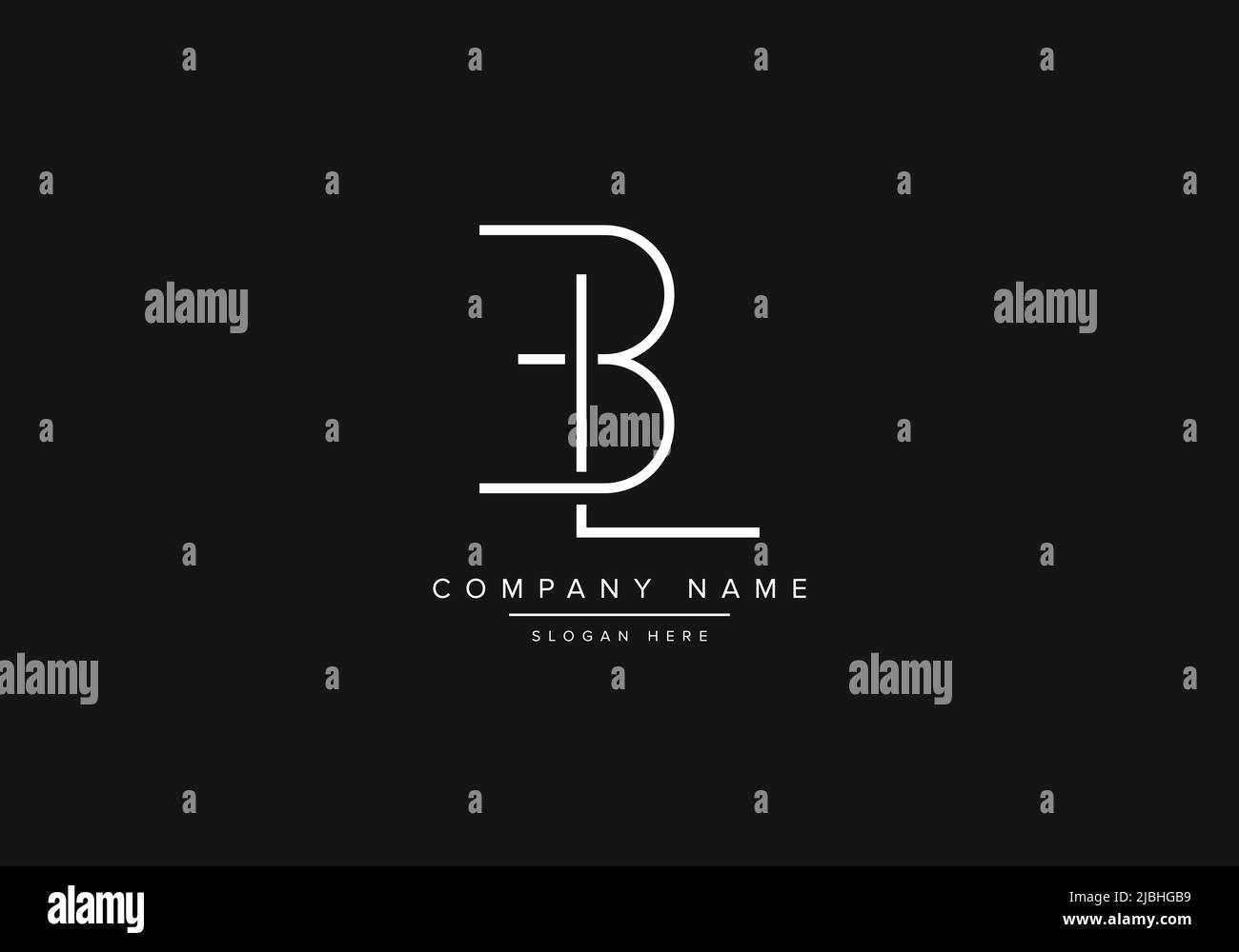 Initial BL alphabet line art logo design of vector Stock Vector Image ...