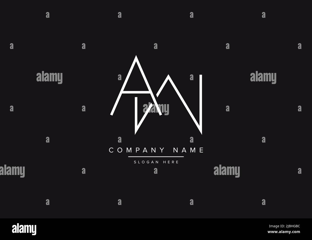 Initial AW alphabet line art logo design of vector Stock Vector Image ...