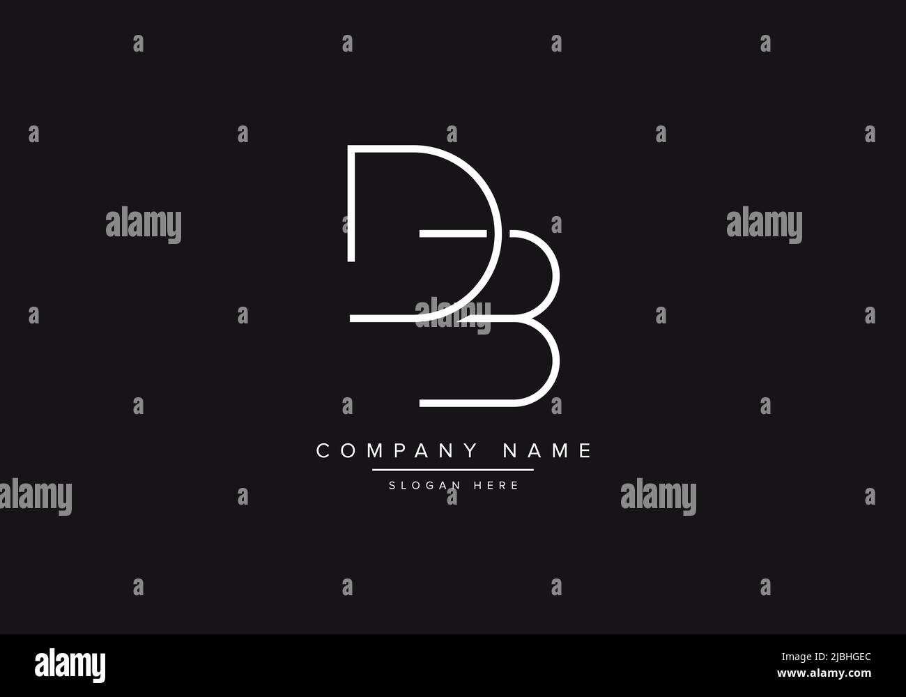 Initial DB alphabet line art logo design of vector Stock Vector Image ...