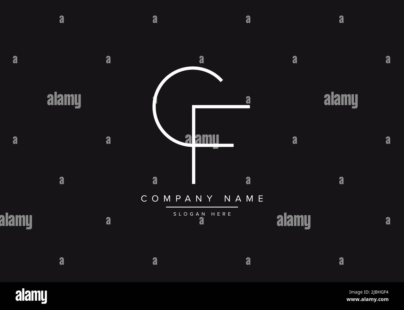 Initial CF alphabet line art logo design of vector Stock Vector Image ...