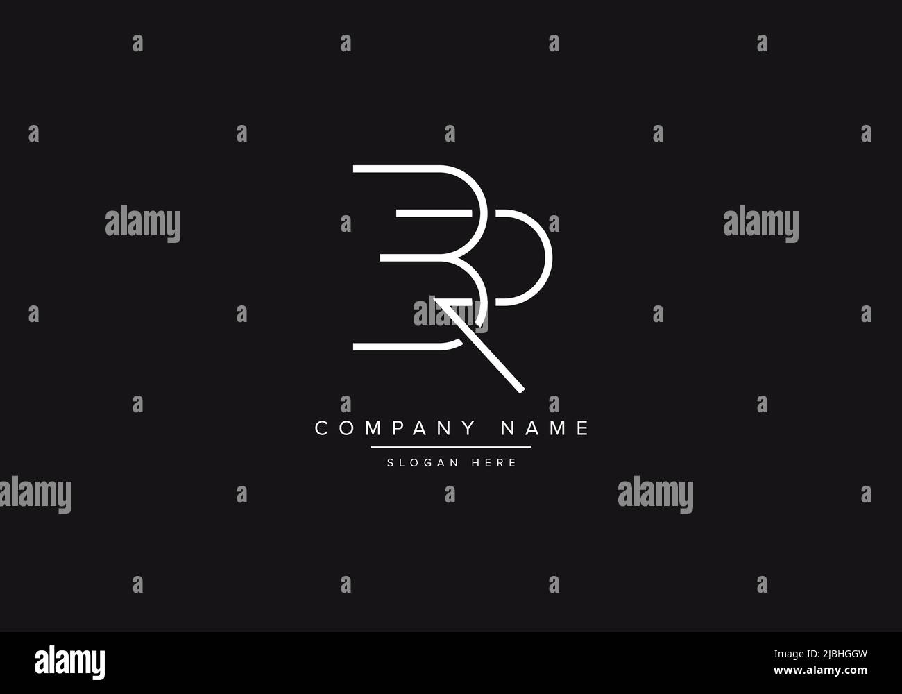 Initial BR alphabet line art logo design of vector Stock Vector Image ...