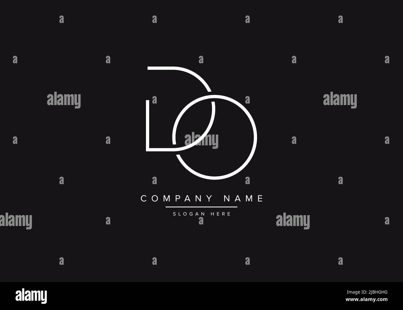 Initial DO alphabet line art logo design of vector Stock Vector Image ...