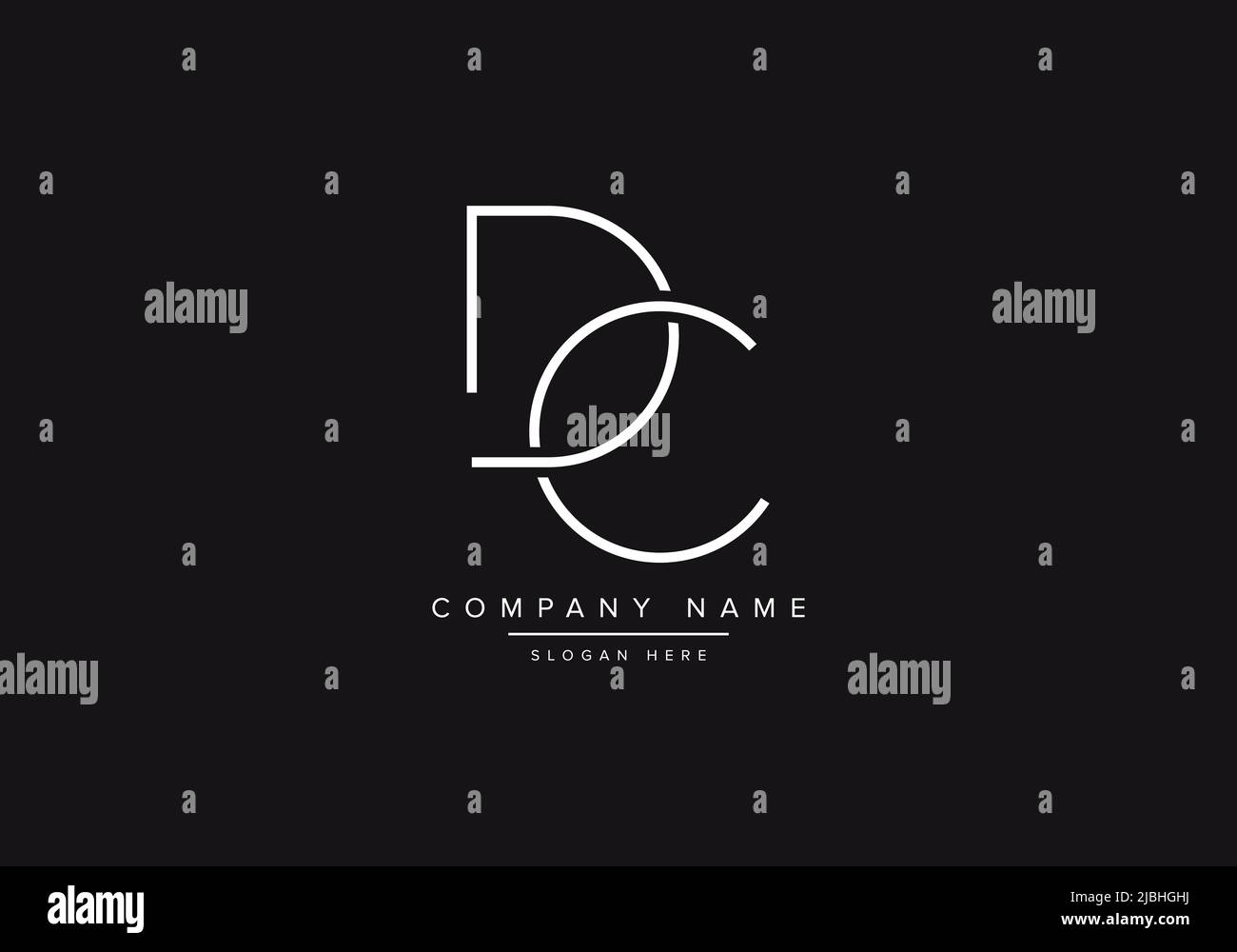 Initial DC alphabet line art logo design of vector Stock Vector Image ...