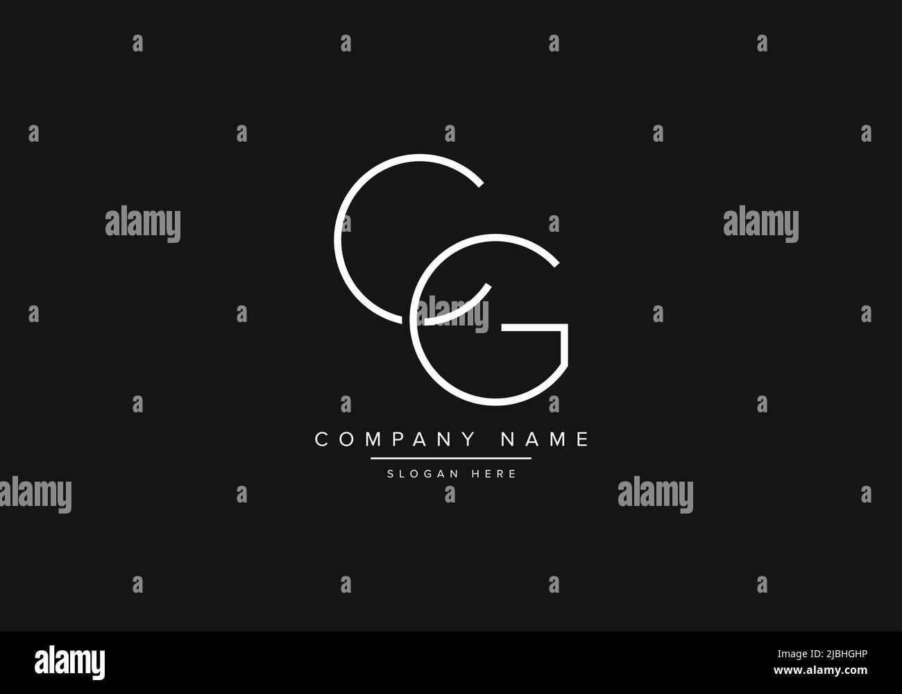 Initial CG alphabet line art logo design of vector Stock Vector Image ...