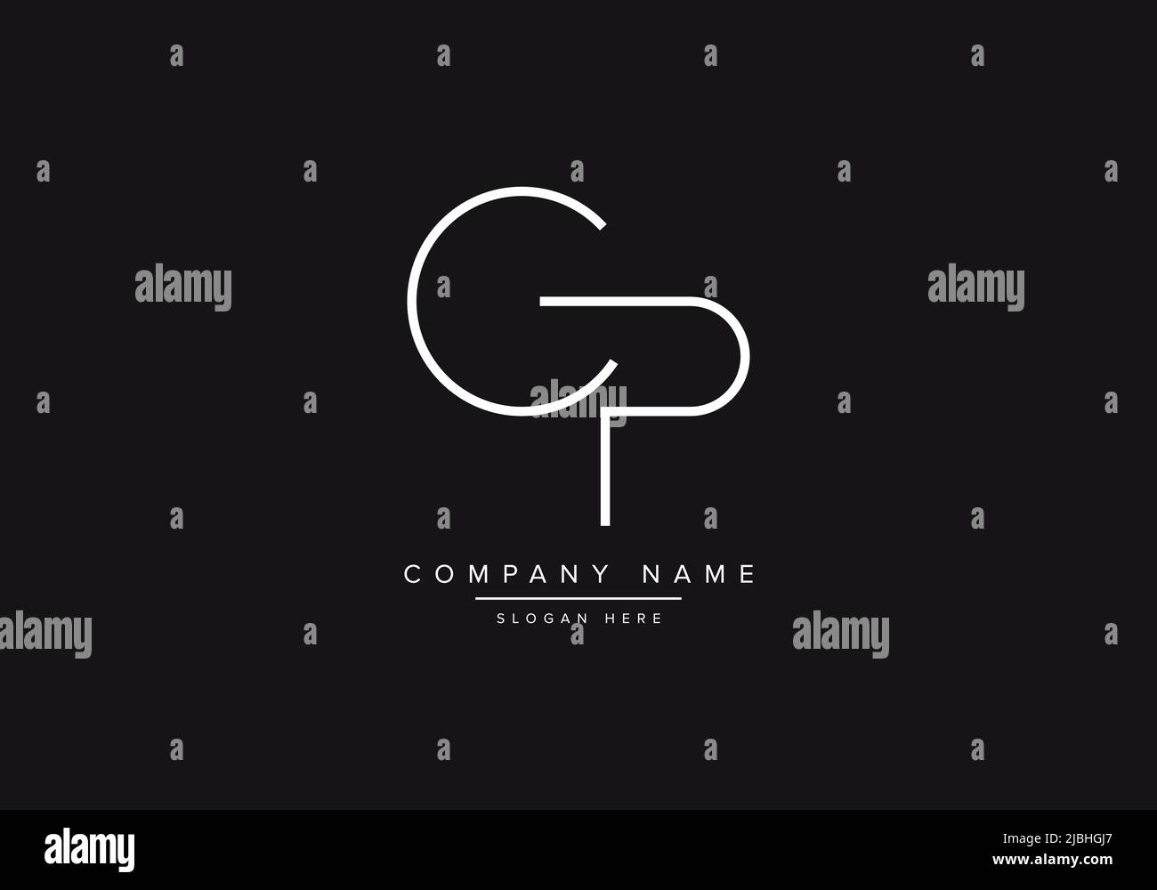 Initial CP alphabet line art logo design of vector Stock Vector Image ...