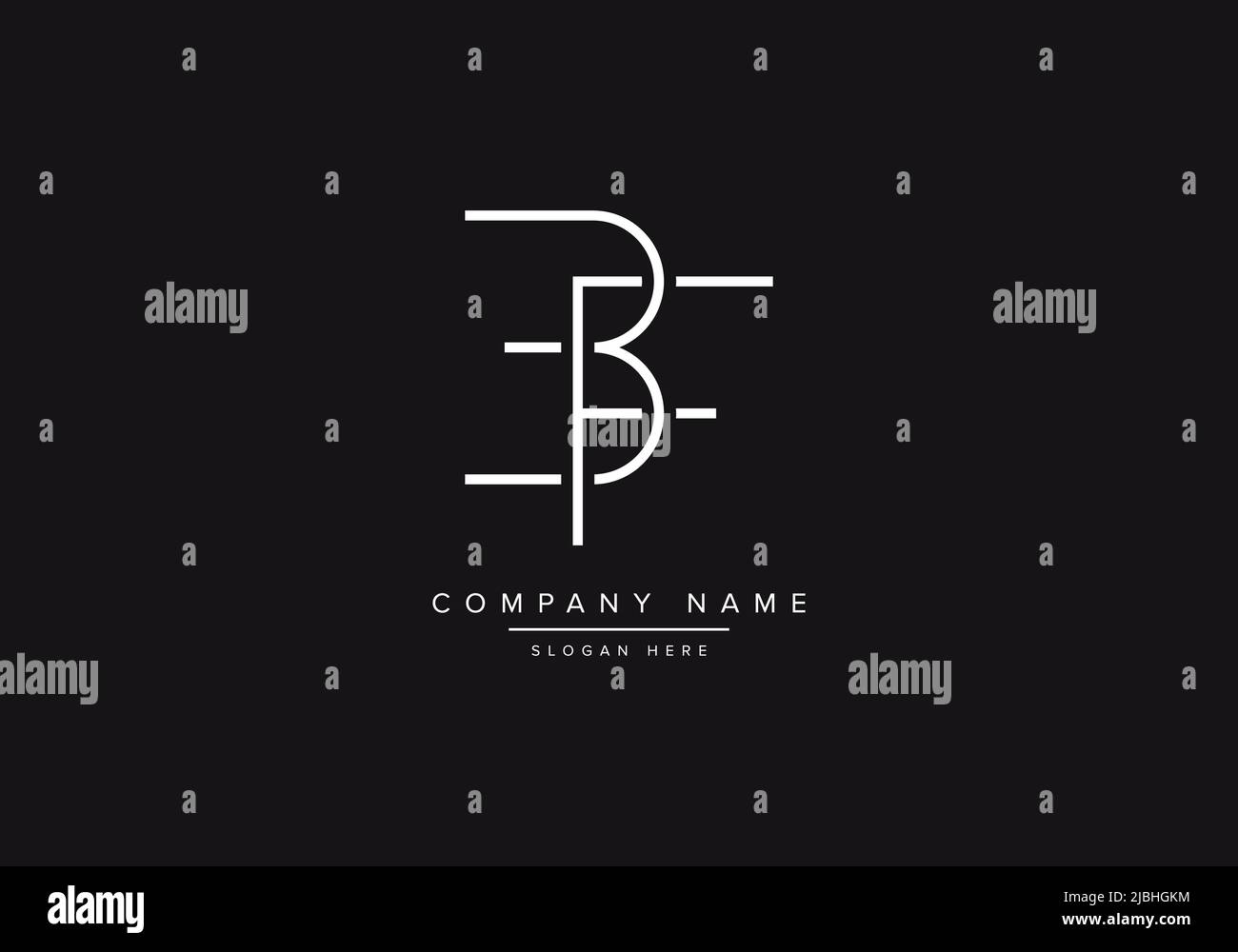 Initial BF alphabet line art logo design of vector Stock Vector Image ...