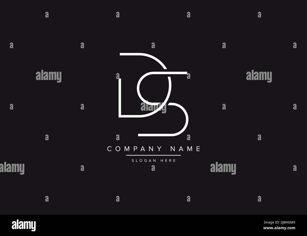 Initial DS alphabet line art logo design of vector Stock Vector Image ...