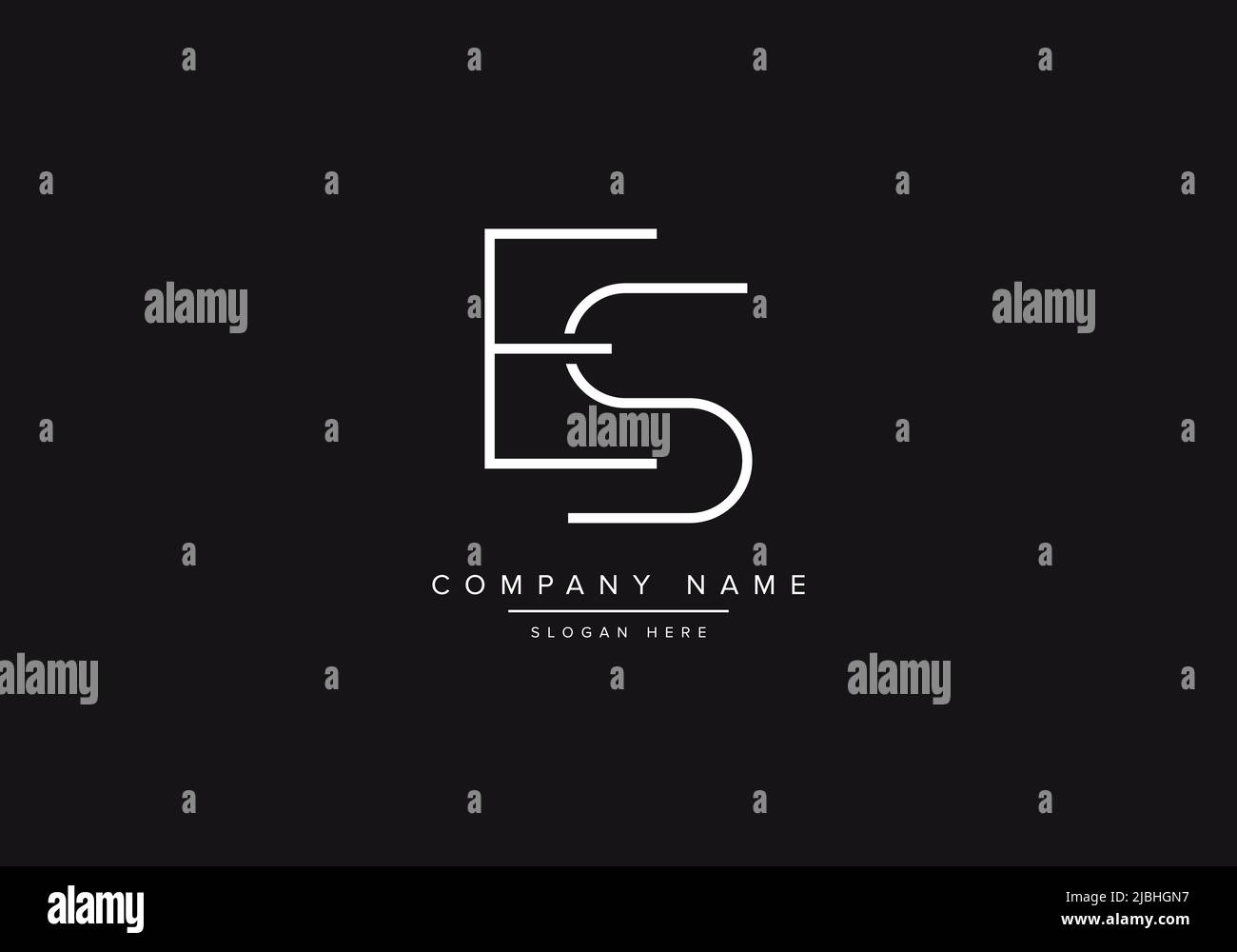 Initial ES alphabet line art logo design of vector Stock Vector Image ...