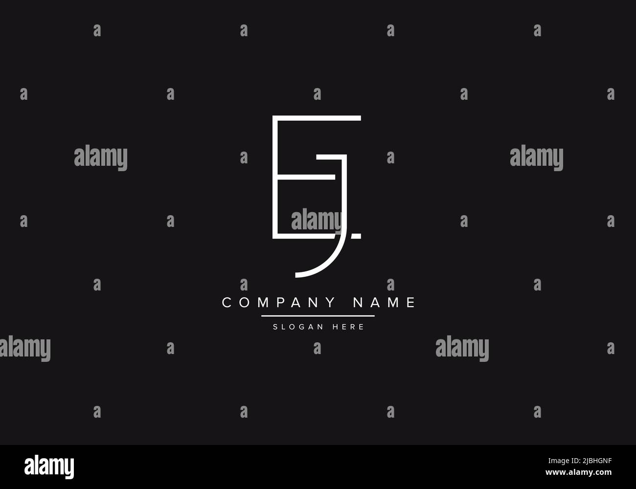 Initial EJ alphabet line art logo design of vector Stock Vector Image ...