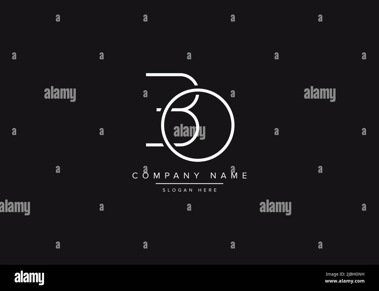 Initial BO alphabet line art logo design of vector Stock Vector Image ...