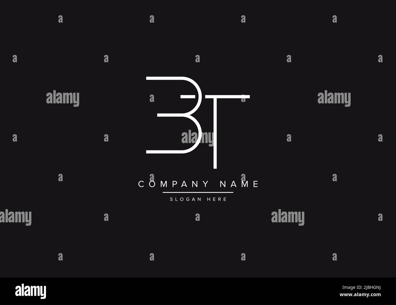 Initial BT alphabet line art logo design of vector Stock Vector Image ...