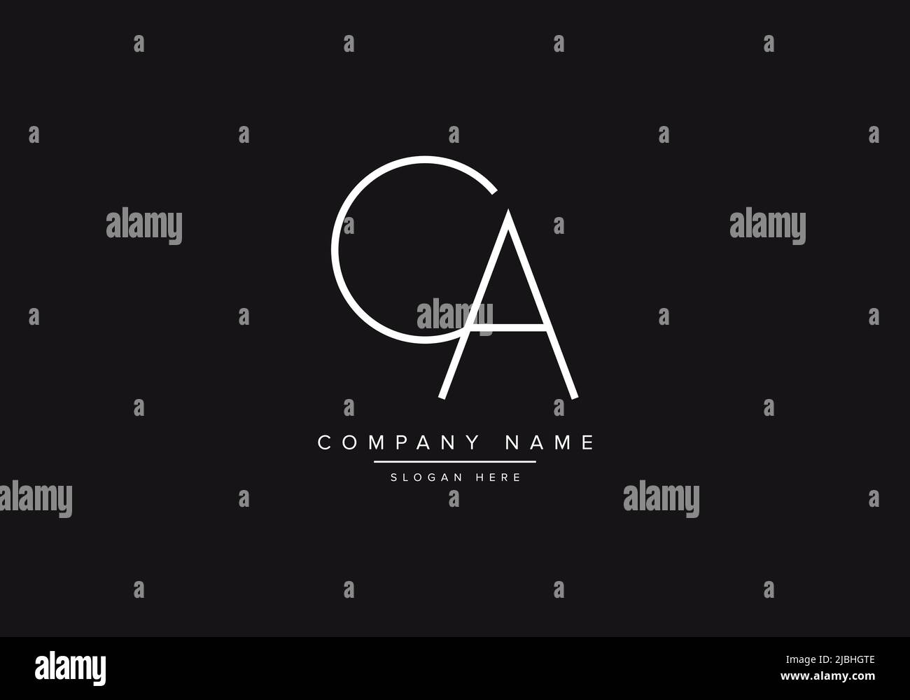 Initial CA alphabet line art logo design of vector Stock Vector Image ...