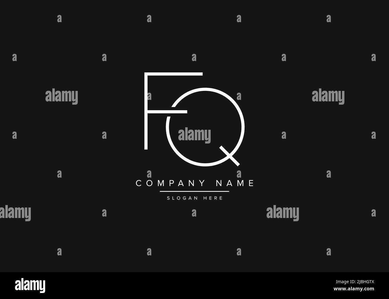 Initial FQ alphabet line art logo design of vector Stock Vector Image ...