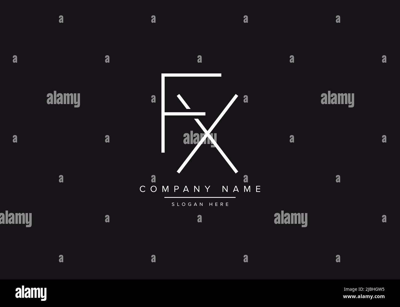 Initial FX alphabet line art logo design of vector Stock Vector Image ...