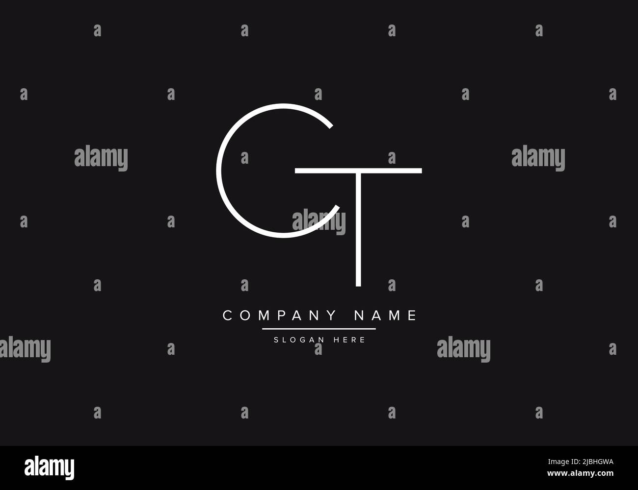 Initial CT alphabet line art logo design of vector Stock Vector Image ...