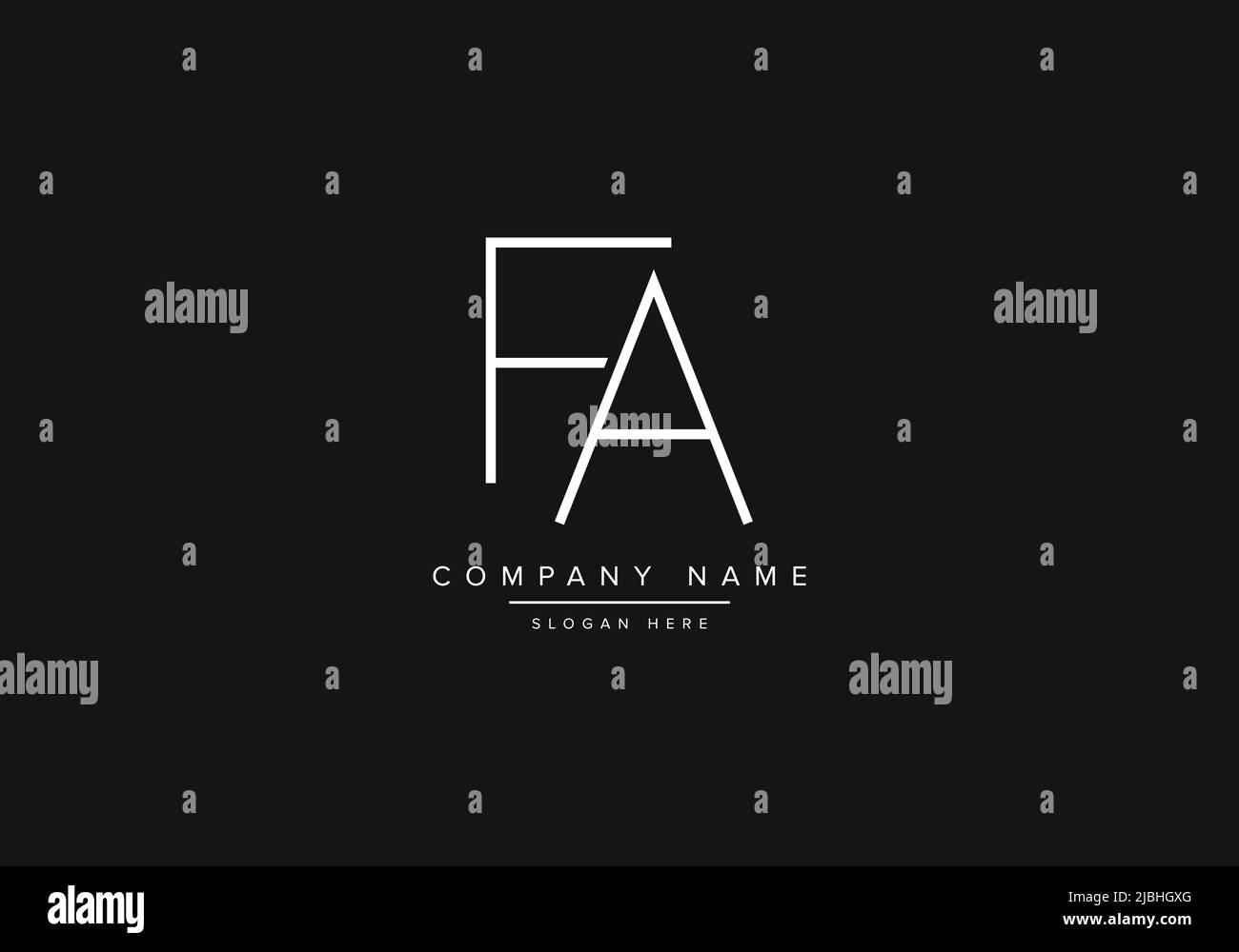 Initial FA alphabet line art logo design of vector Stock Vector Image ...